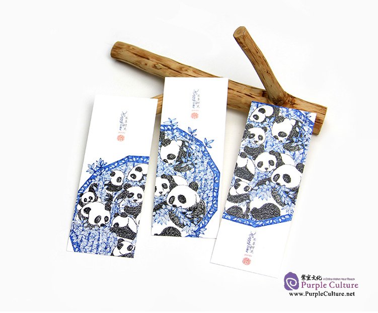 Hand-Painted Bookmark: Cute Panda (3 pieces)